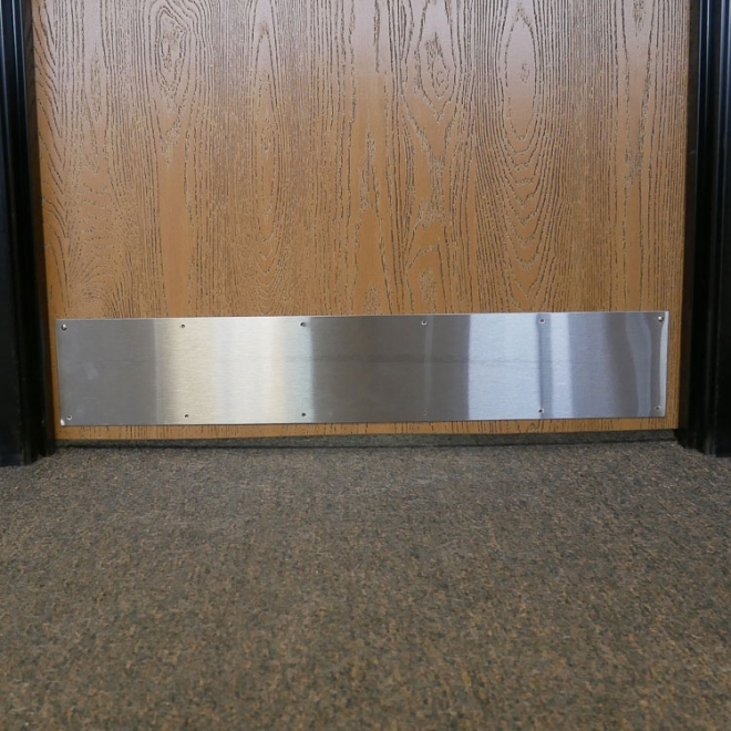 Brushed Stainless Steel Kick Plate Satin Stainless Steel 14 Gauge Plates Brushed Stainless Steel Kick Plate Satin Stainless Steel 14 Gauge Plates